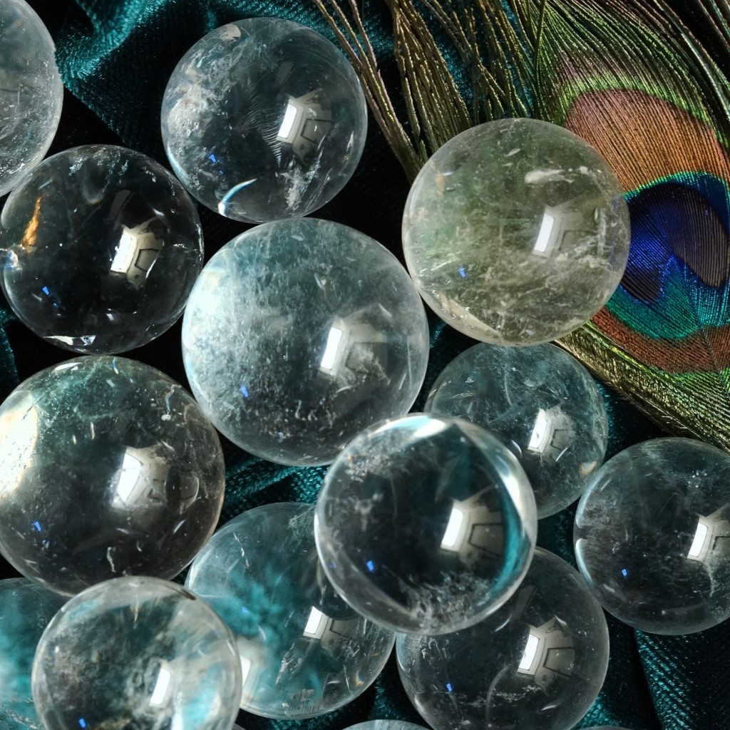 Clear Quartz Spheres Anointed with Seer Perfume for divination