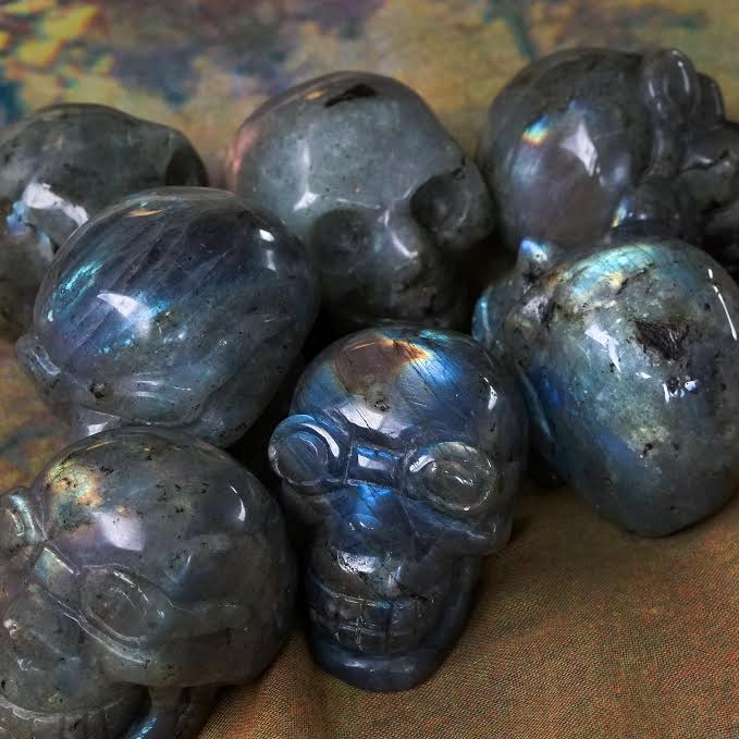 Labradorite Skulls for deep work in the shadows beyond the Veil
