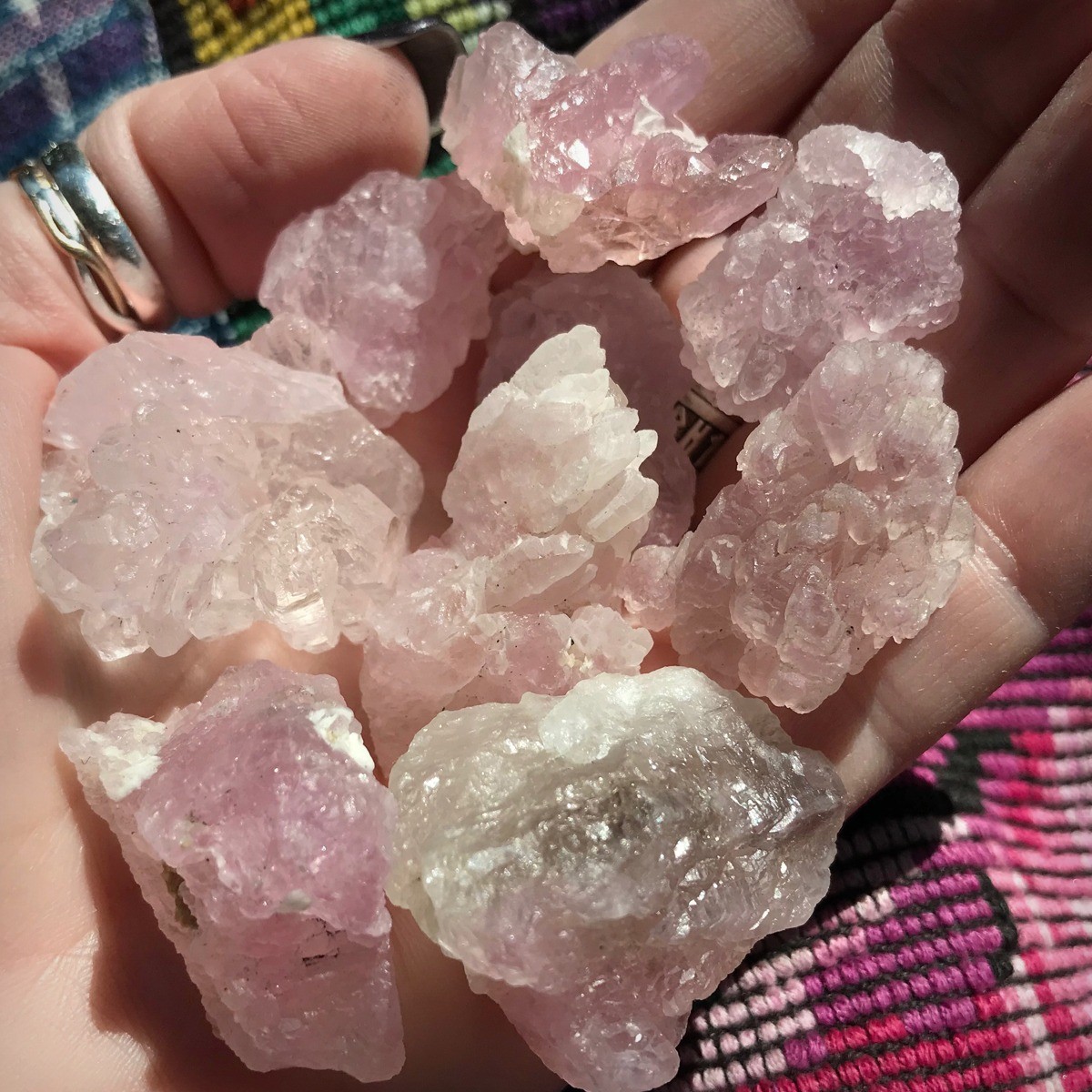 Natural Rose Quartz Elestial Crystals for rare and powerful love vibrations