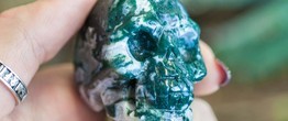 Moss Agate Skulls for protection and unraveling ancient mysteries