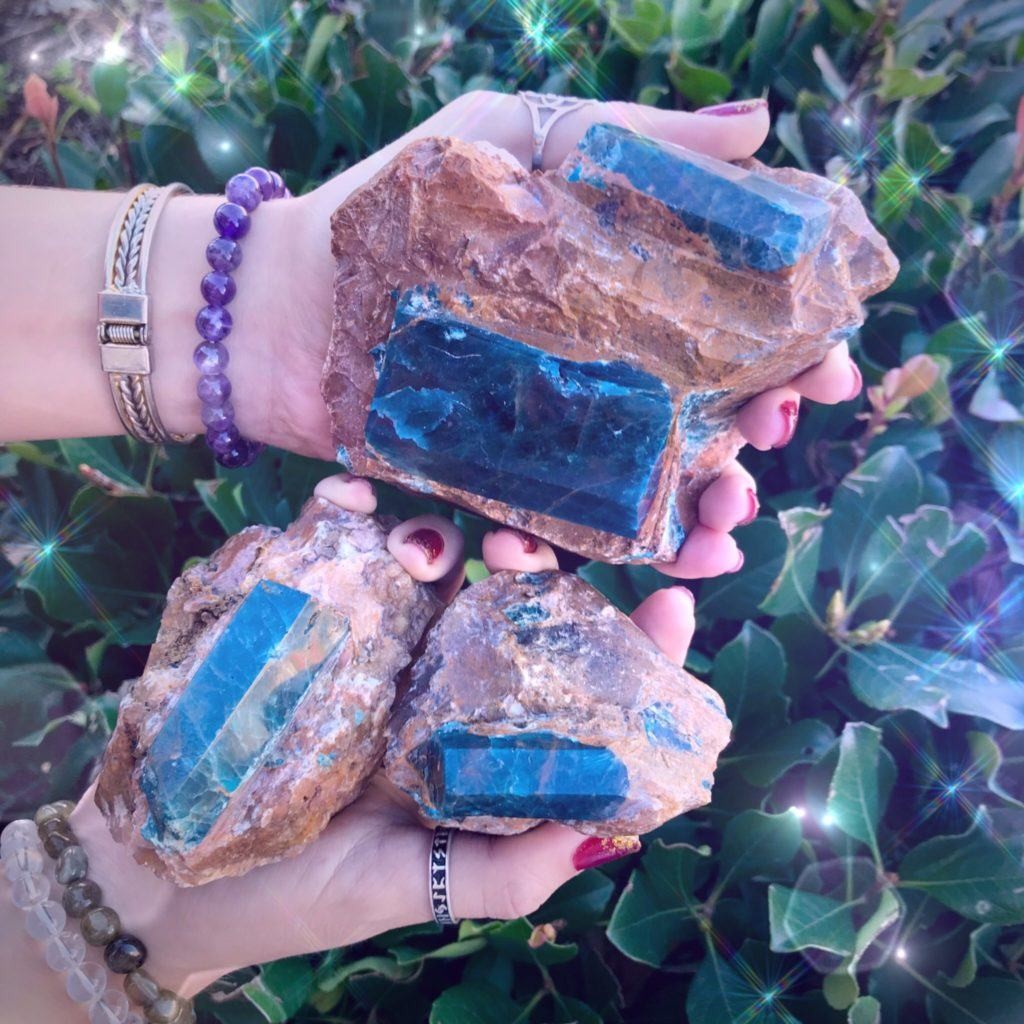 Gemmy Blue Apatite in Matrix Specimens for past-life recall and Higher ...