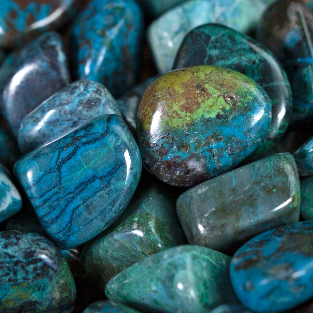 Tumbled Chrysocolla for emotional healing and clear expression