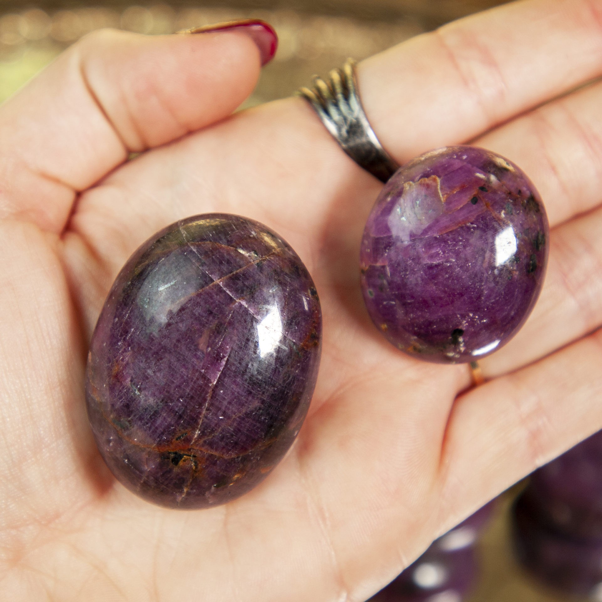 Gemstone Sale: Ruby Palm Stones