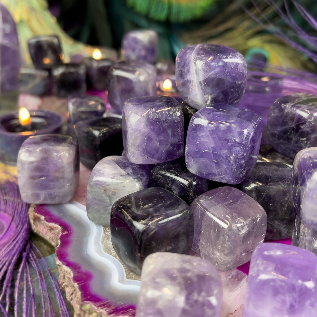 Tumbled Amethyst Cube for serenity & peace - Sage Goddess