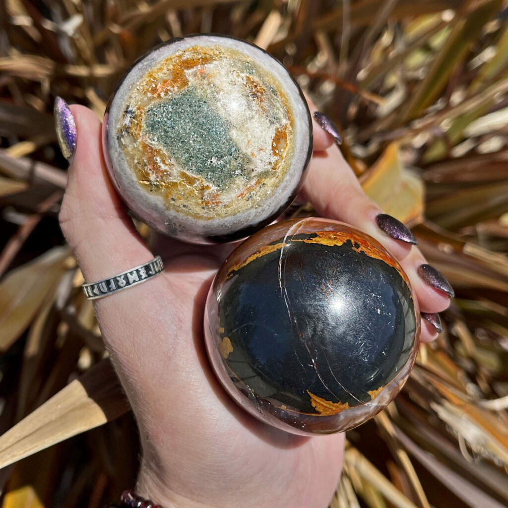 Sage Goddess Agate Eye Strength and Protection Sphere