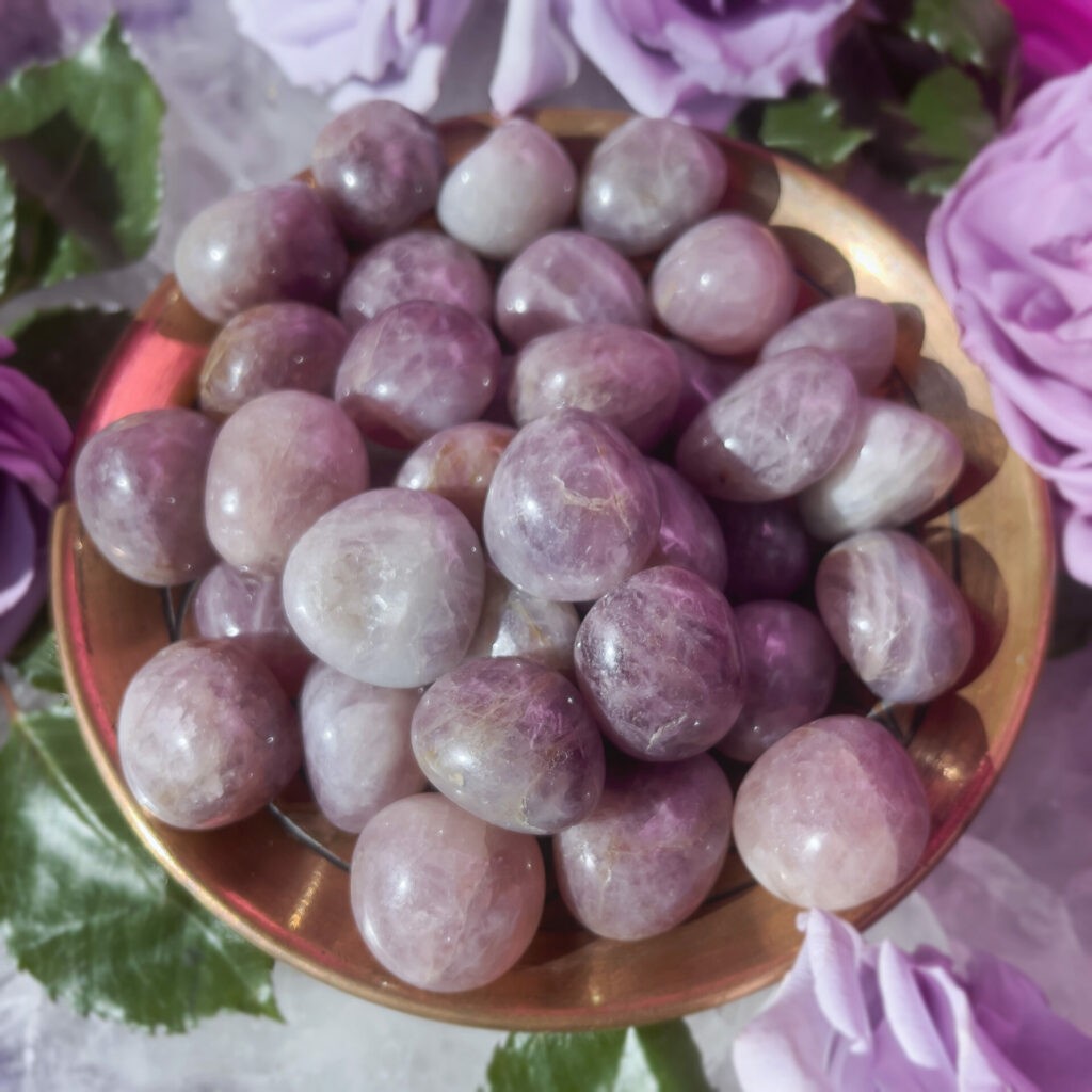 Tumbled Lavender Rose Quartz for loving strength - Sage Goddess