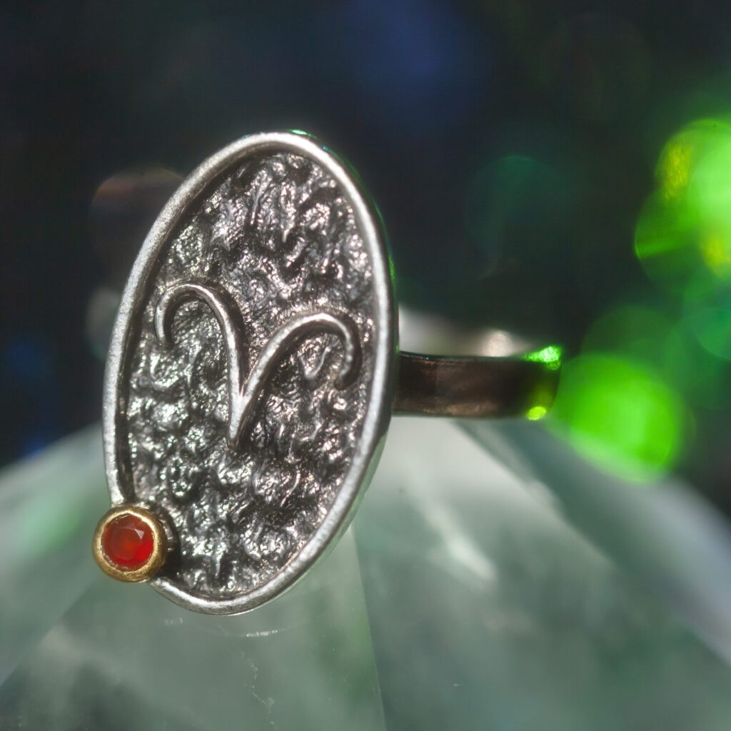 Sage Goddess Gemstone Zodiac Sign Rings for cosmic empowerment