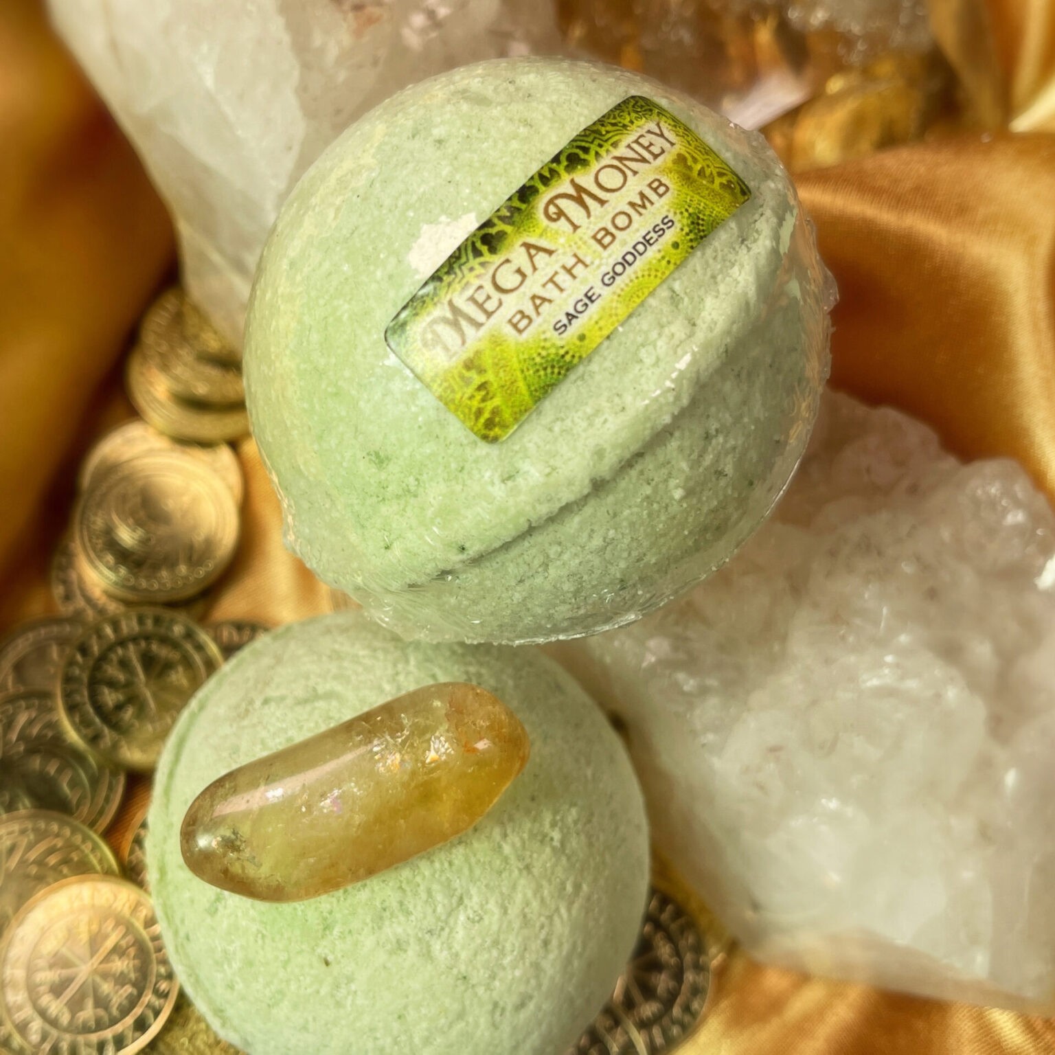 Sage Goddess Mega Money Bath Bomb for manifesting wealth