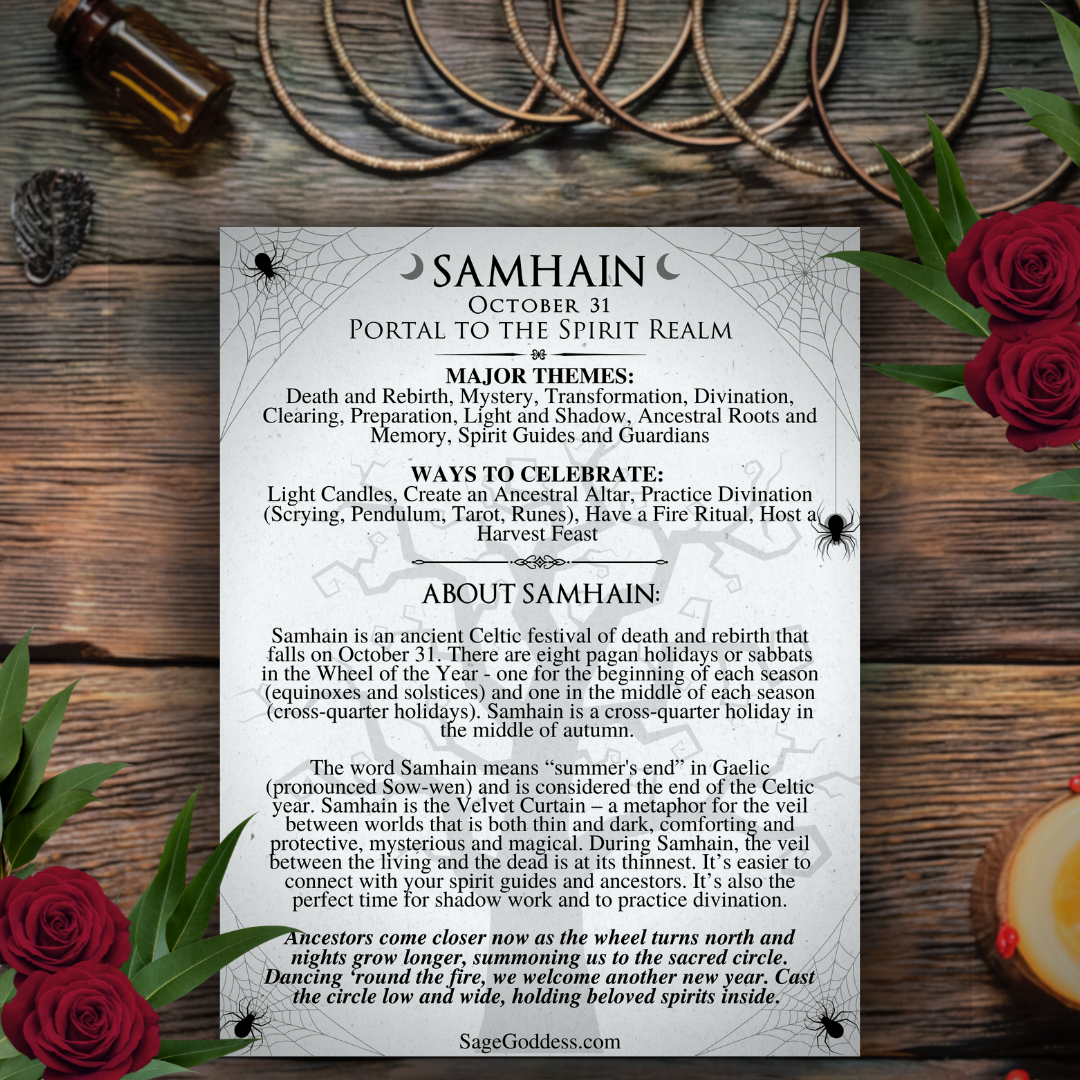 Free Downloadable Samhain Worksheet - Sage Goddess