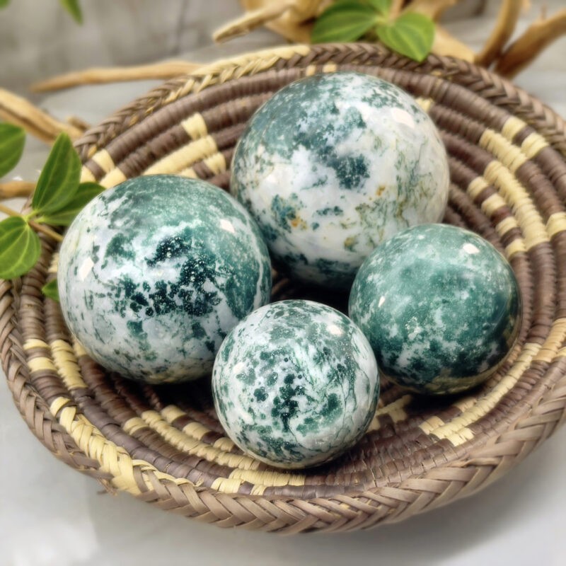 Sage Goddess Tree Agate Grounding Sphere for nurturing from nature