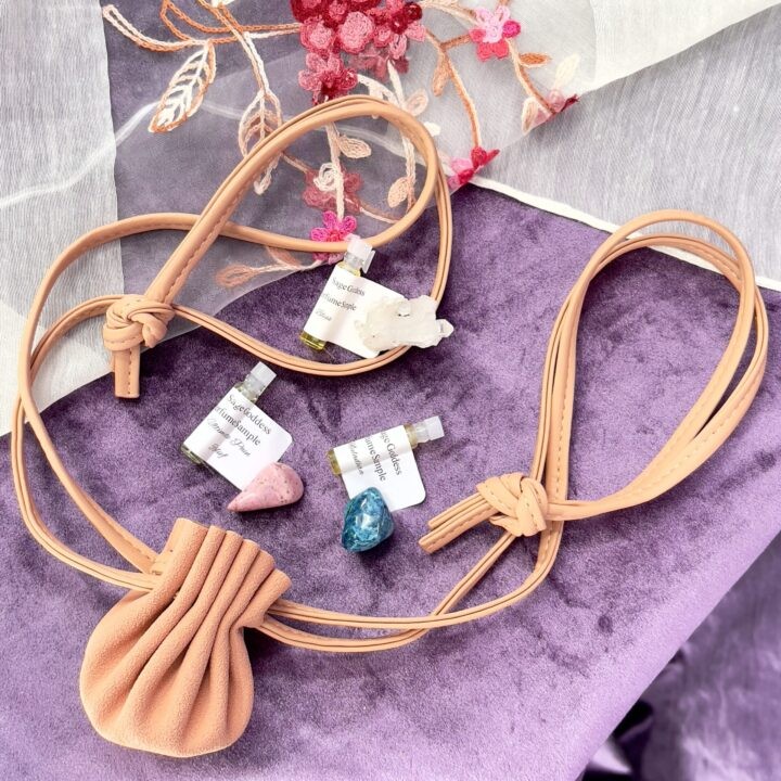 Sage Goddess Medicine Pouch with Gemstones and Perfume Samples Set