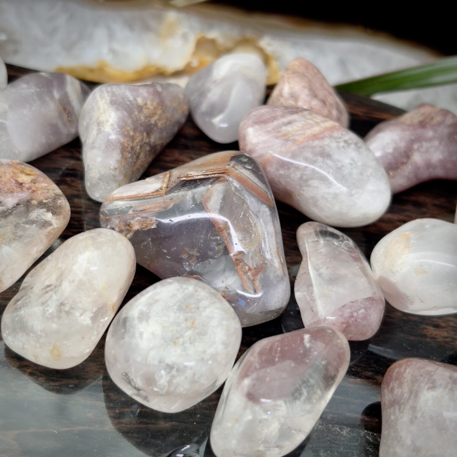 Sage Goddess Tumbled Lithium Quartz for deep rest