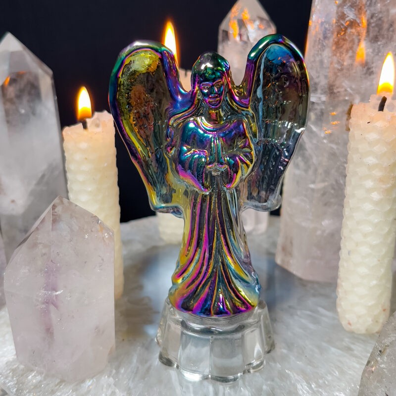Titanium Aura Glass Angel to light the way - Sage Goddess