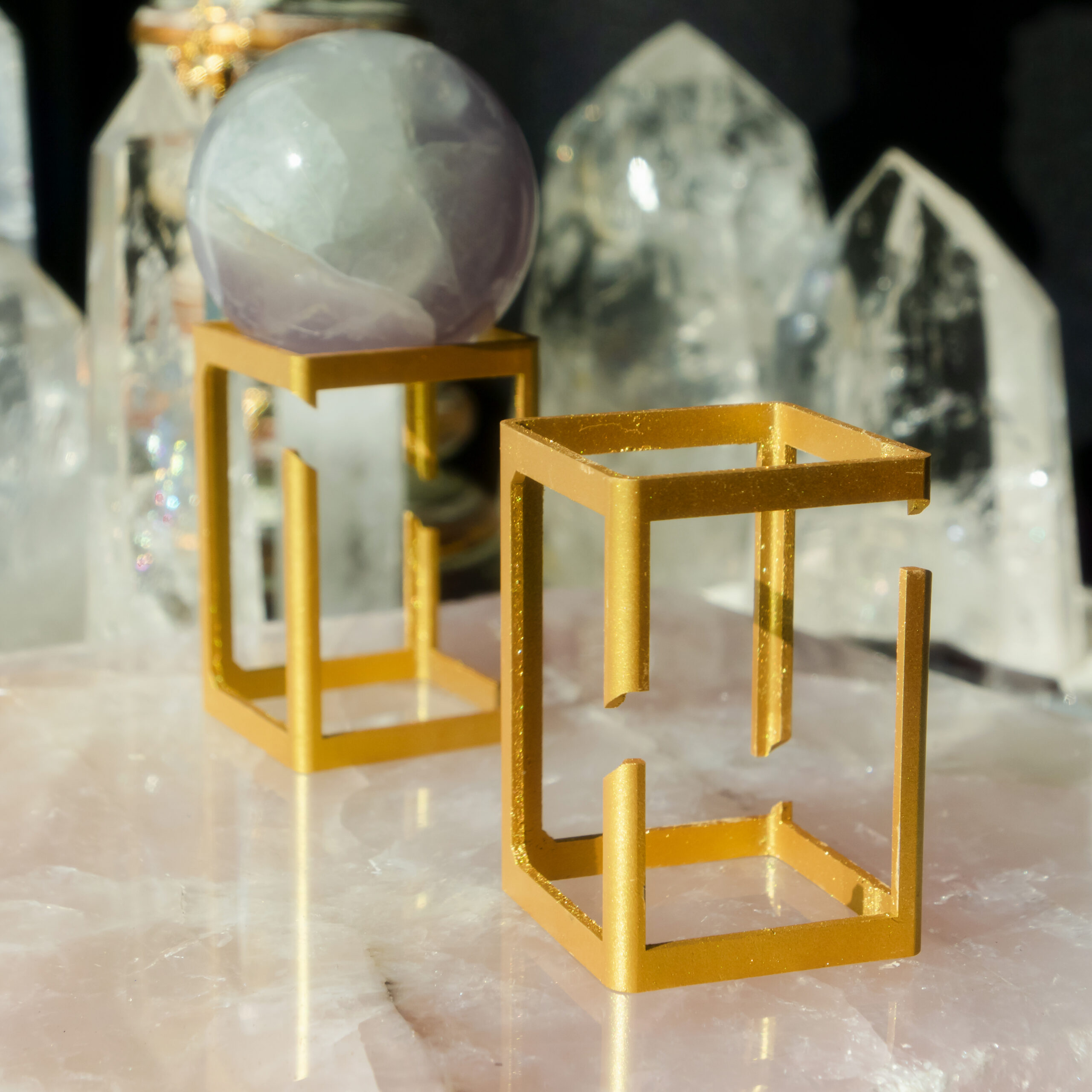 Floating Metal Sphere Stand for holding your gemstone treasures - Sage ...