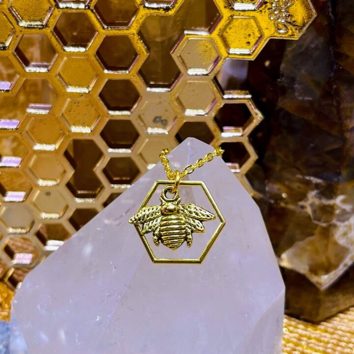 - Sage Goddess Sacred Bee Necklace for wisdom and resilience