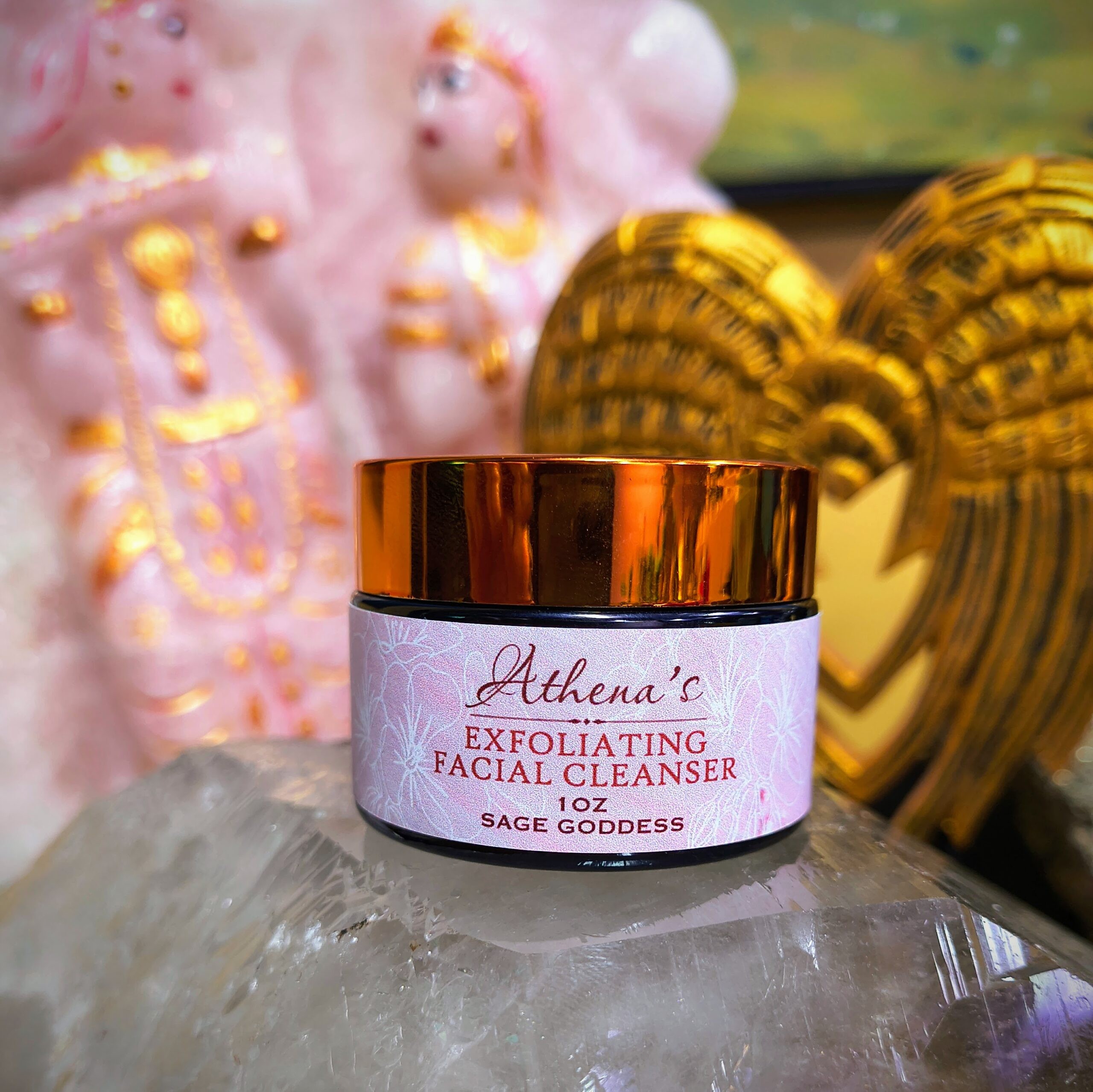 - Sage Goddess Athena's Rose Geranium Facial Cleanser for radiant skin